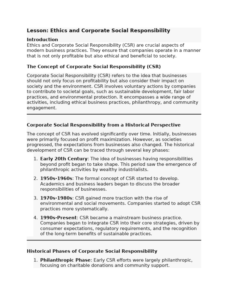 Ethics-and-Corporate-Social-Responsibility (1) | PDF | Corporate Social Responsibility ...