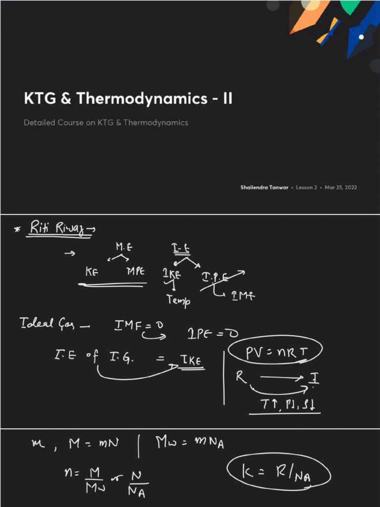KTG Thermodynamics II With Anno | PDF