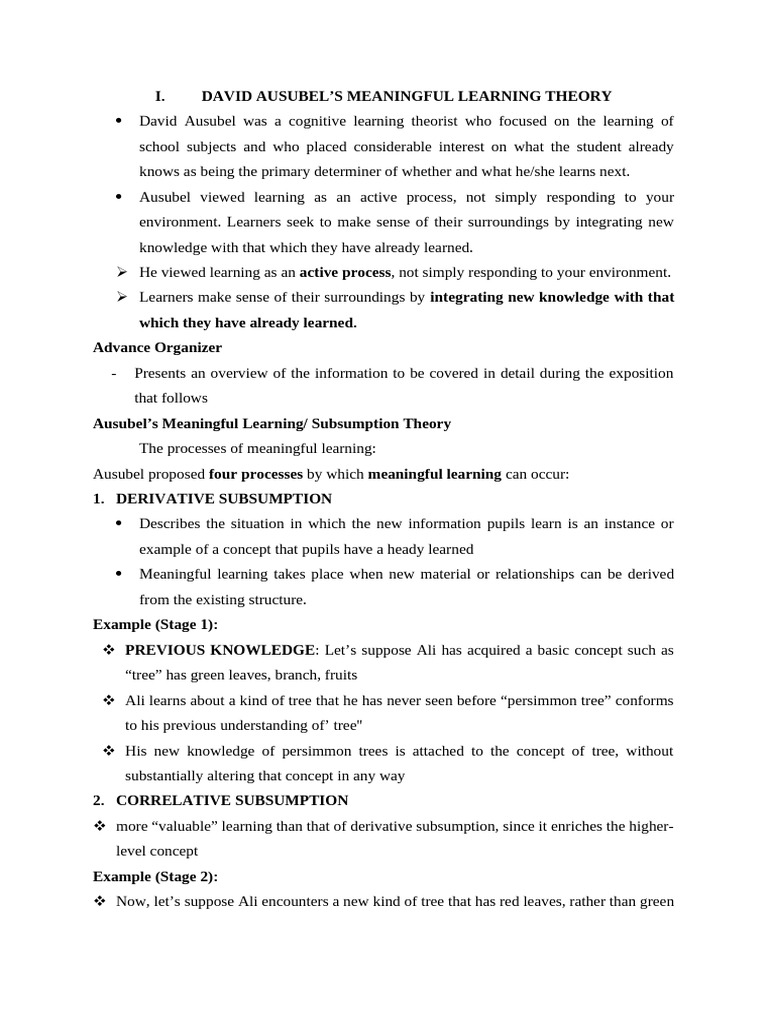DAVID-AUSUBEL | PDF | Learning | Recall (Memory)