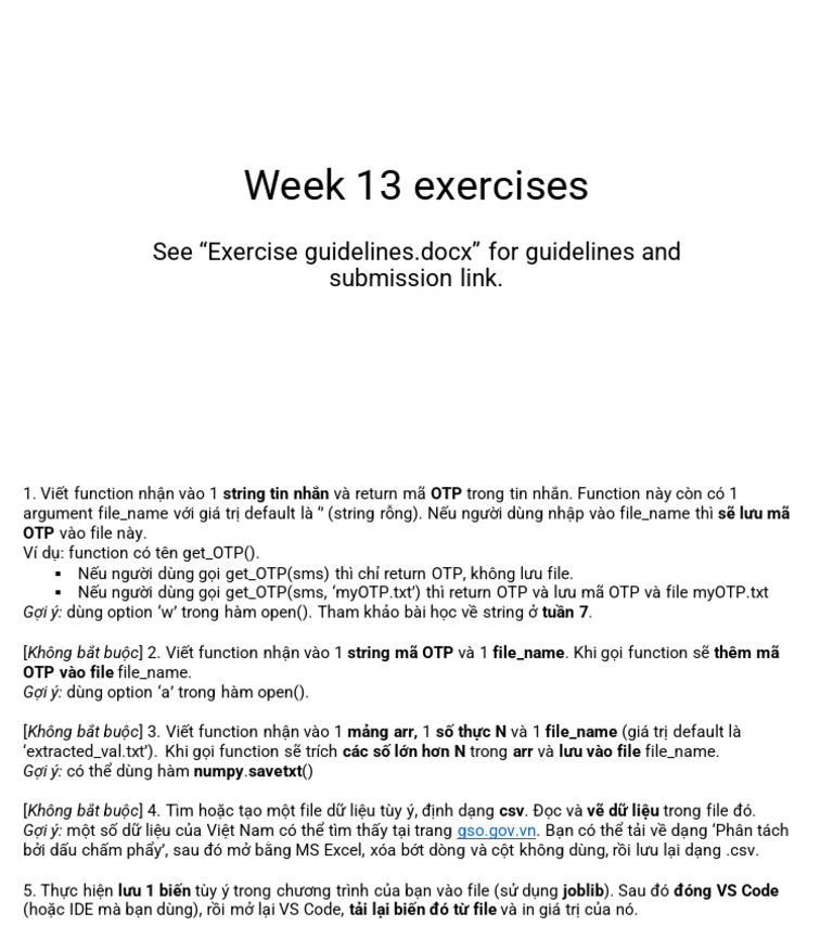 w13 Exercises | PDF