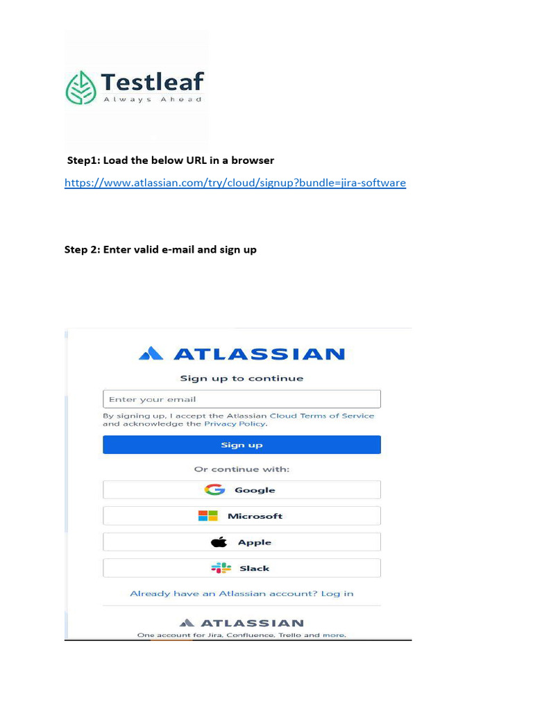 Step To Create Jira Account Pdf
