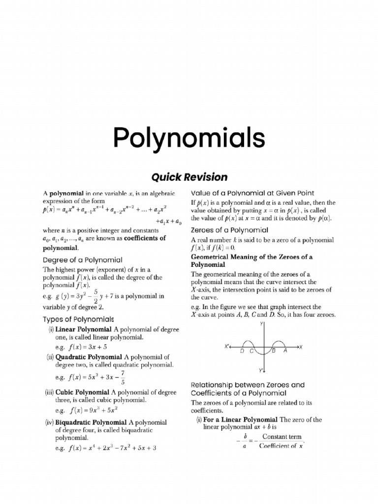 POLYNOMIALS | PDF