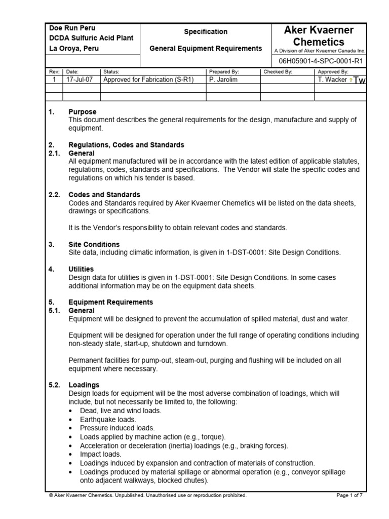 Equipment Specs for DCDA Plant | PDF | Screw | Pipe (Fluid Conveyance)