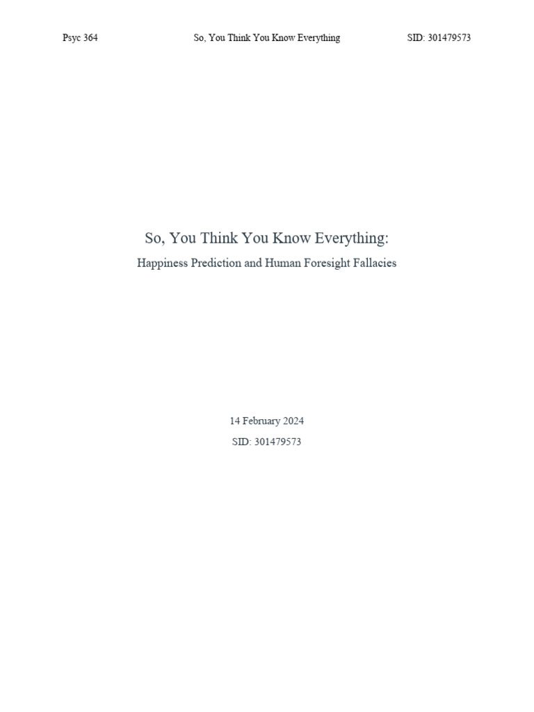 Psyc 364 Happiness Tracker Assignment Complete | PDF | Happiness | Well ...