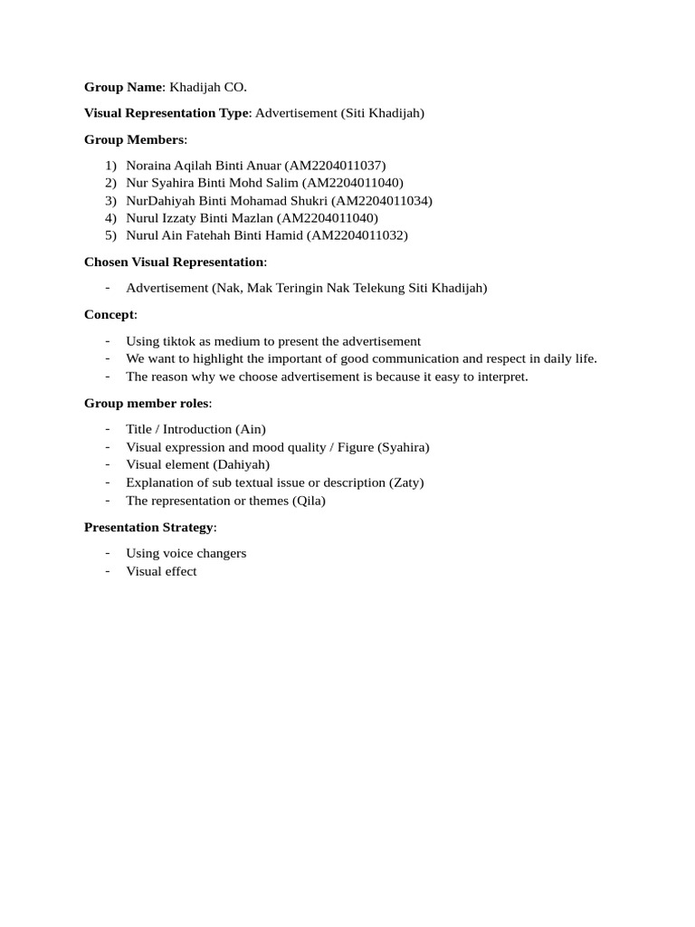 Draft - Visual Presentation Concept | PDF