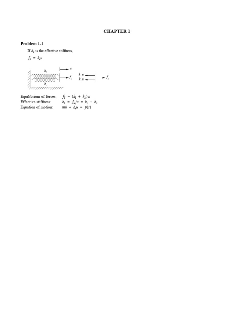 Solutions For Exercises: Dynamics of Structures 5th SI Edition by Anil Chopra | PDF | Stiffness ...