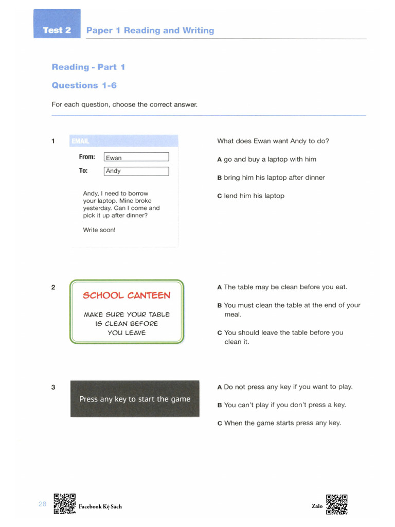READING&WRITING Practice 1 | PDF