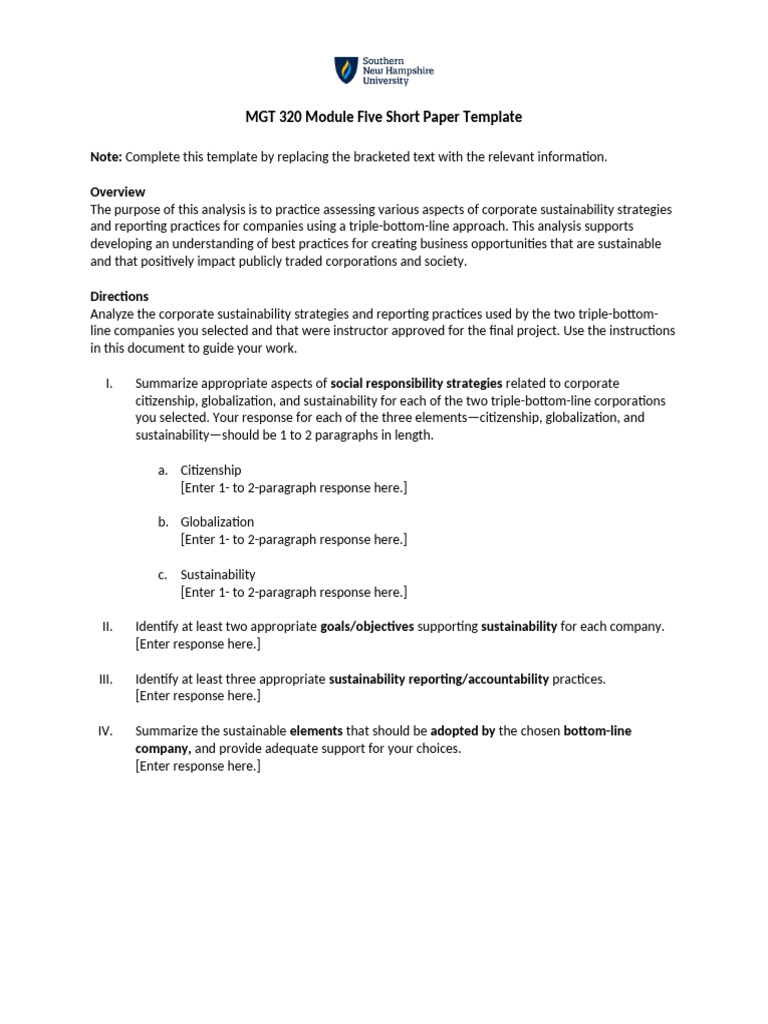 Corporate Sustainability Analysis Template | PDF