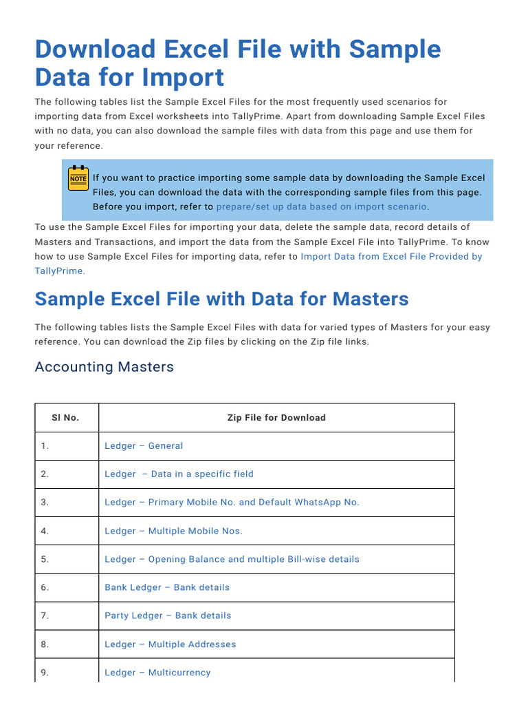 Sample Excel Files With Data For Import | PDF | Voucher | Microsoft Excel