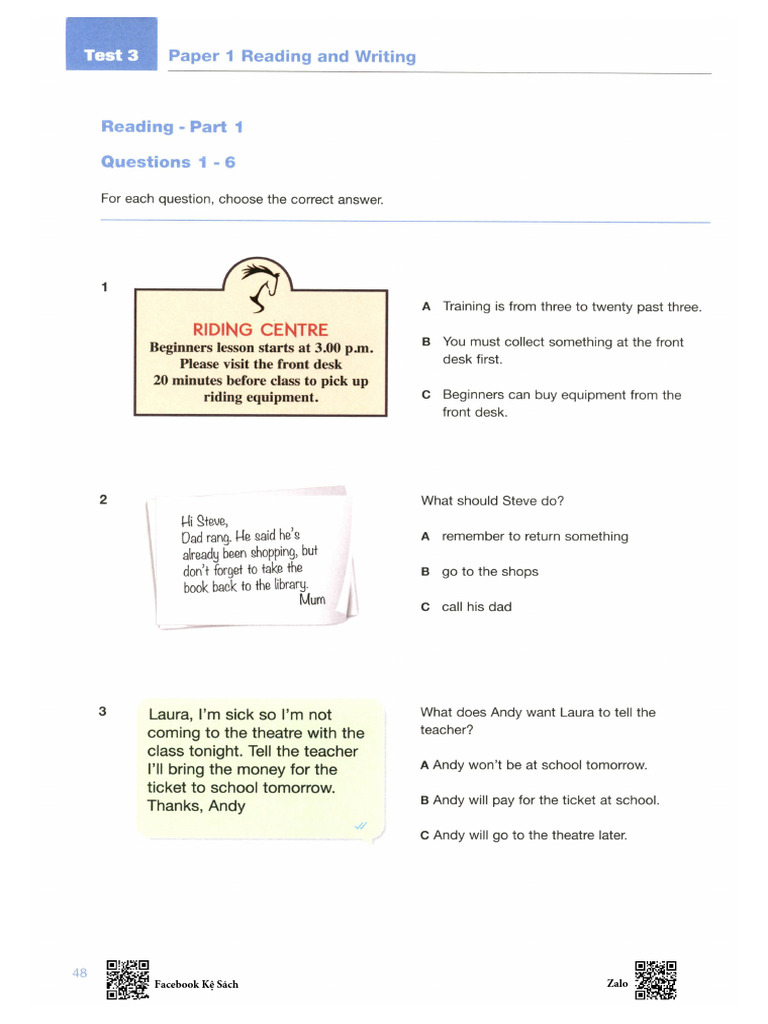READING&WRITING Practice 2 | PDF