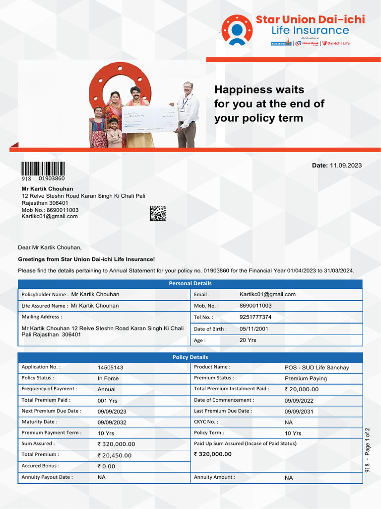 Htanvstm 11092023 | PDF | Insurance | Life Insurance