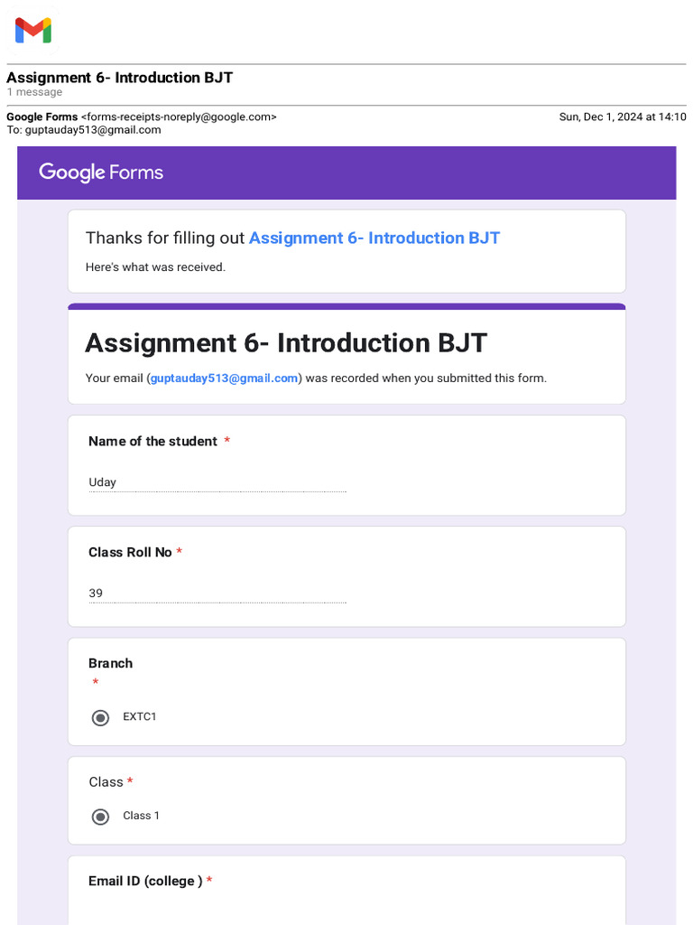 Gmail - Assignment 6 - Introduction BJT | PDF | Bipolar Junction Transistor | Semiconductor Devices