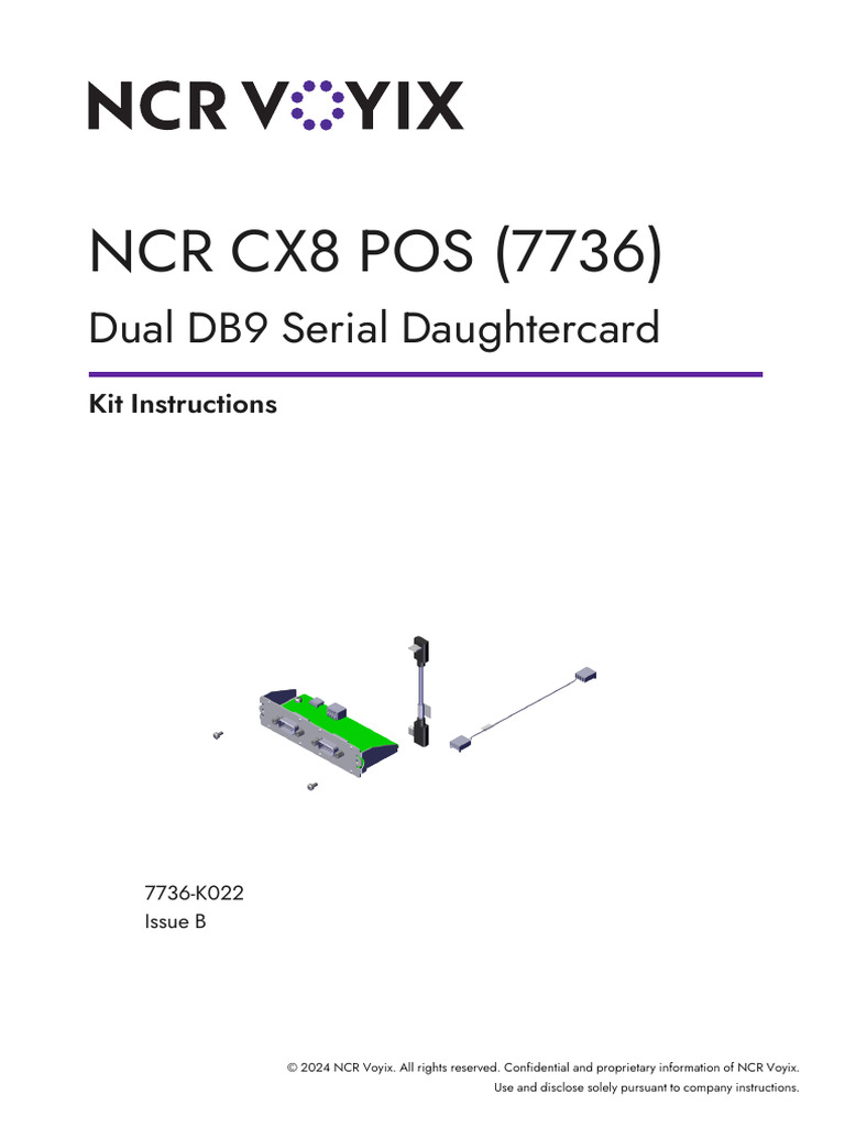 NCR CX8 POS (7736) : Dual DB9 Serial Daughtercard | PDF | Copyright | Proprietary Software