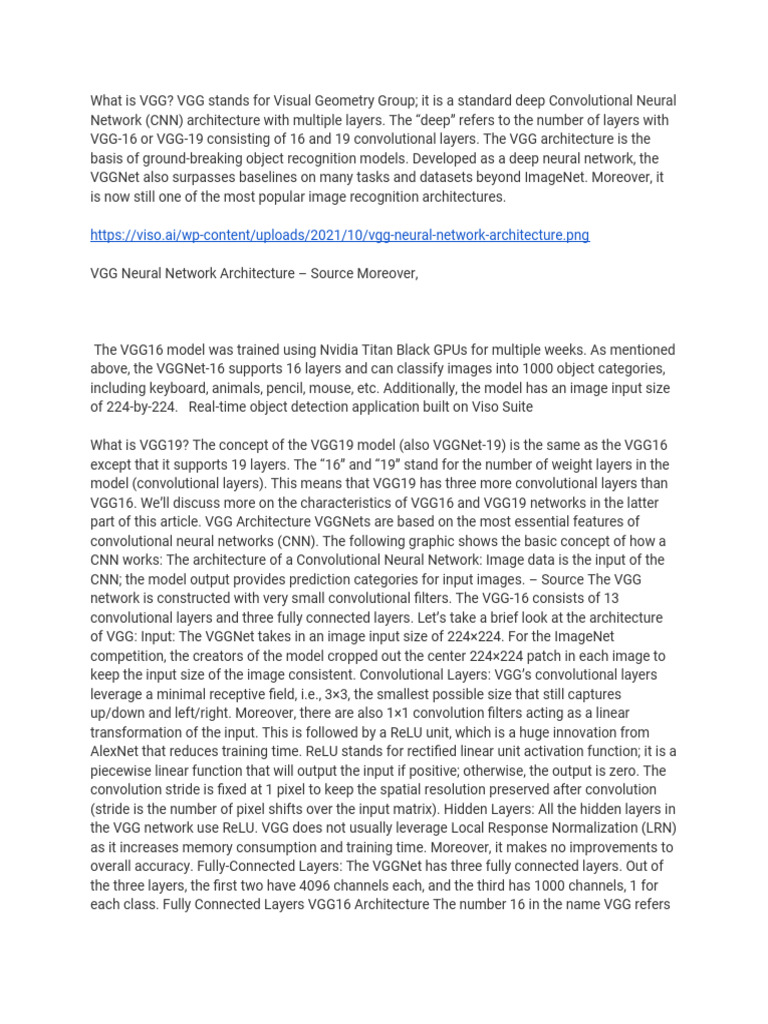 What is VGG | PDF | Artificial Neural Network | Machine Learning