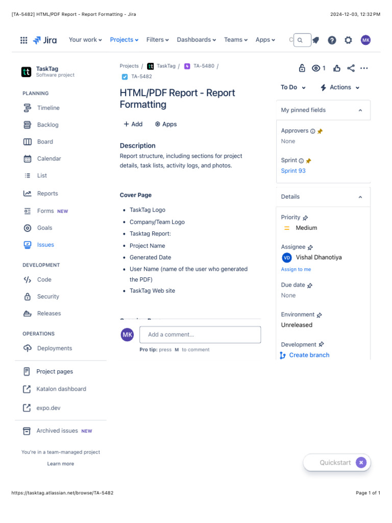 (TA-5482) HTML:PDF Report - Report Formatting - Jira | PDF | Software ...