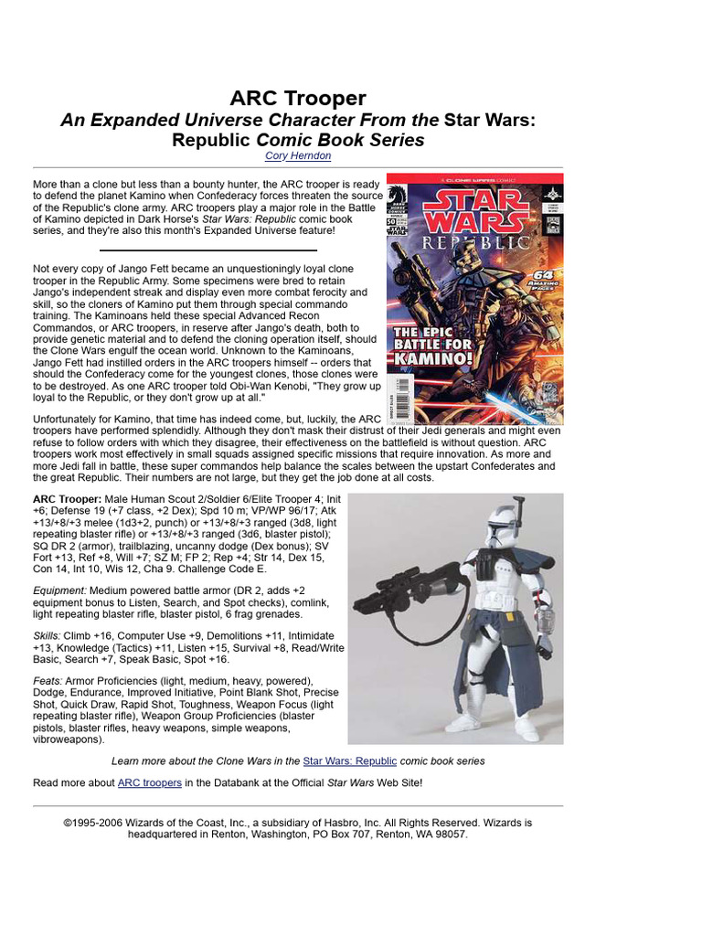 ARC Trooper | PDF | Star Wars