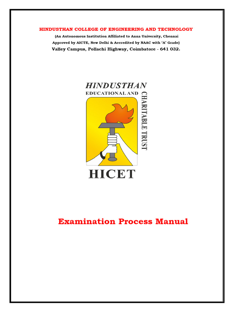 COE EXAM PROCESS MANUAL | PDF | Engineering | Mechanical Engineering