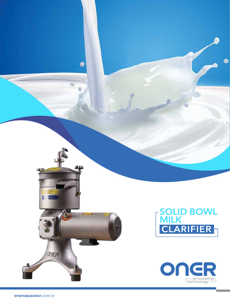 Oner_Catalog_Dairy_Solid_Bowl_Milk_Clarifier | PDF