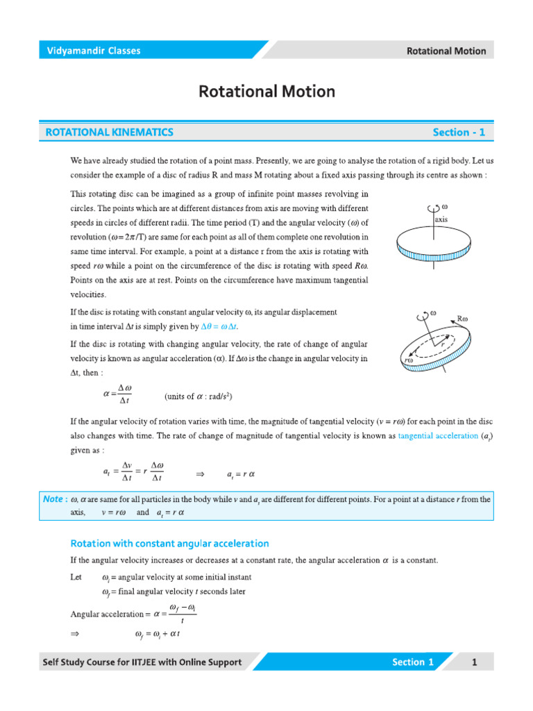 1 Rotational Motion Section 1 | PDF