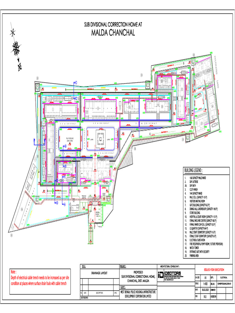 Malda Jail - Drainage Layout & Levels - 06.02 | PDF