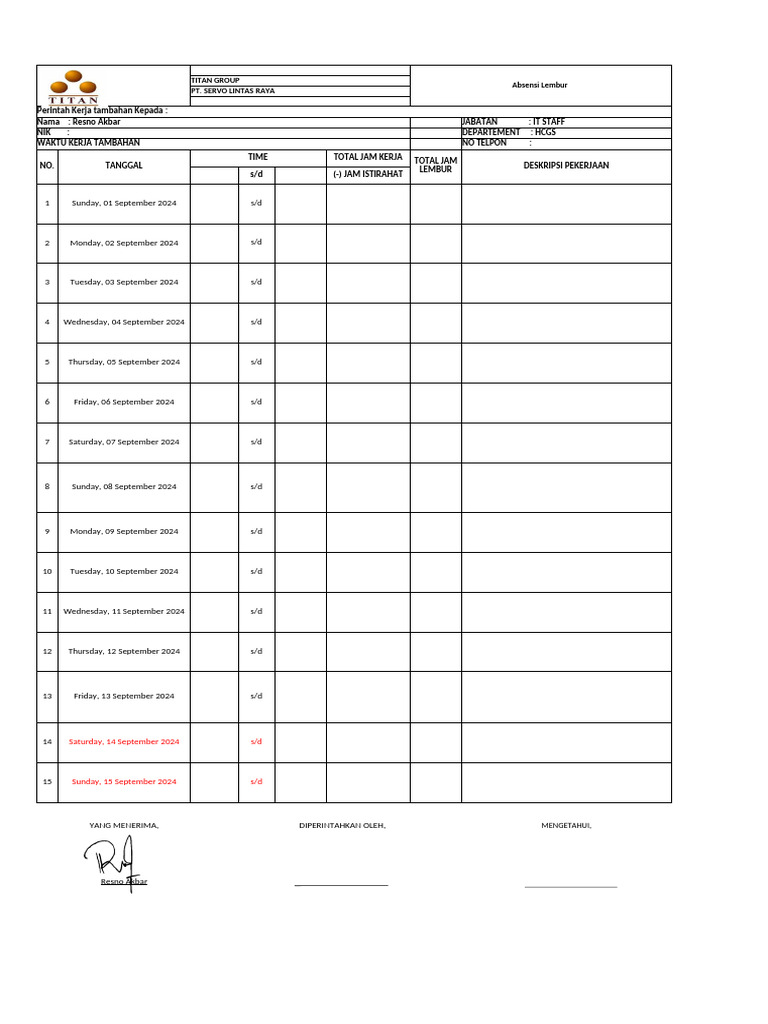 Form SPL Minggu 4 | PDF