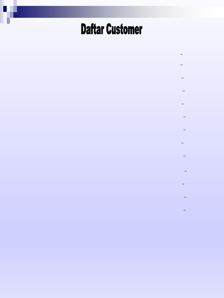 Daftar Customer | PDF