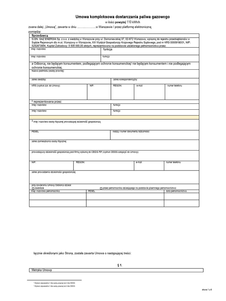 Umowa-Kompleksowa BIZ JDG-pow-110 011024 Raw | PDF