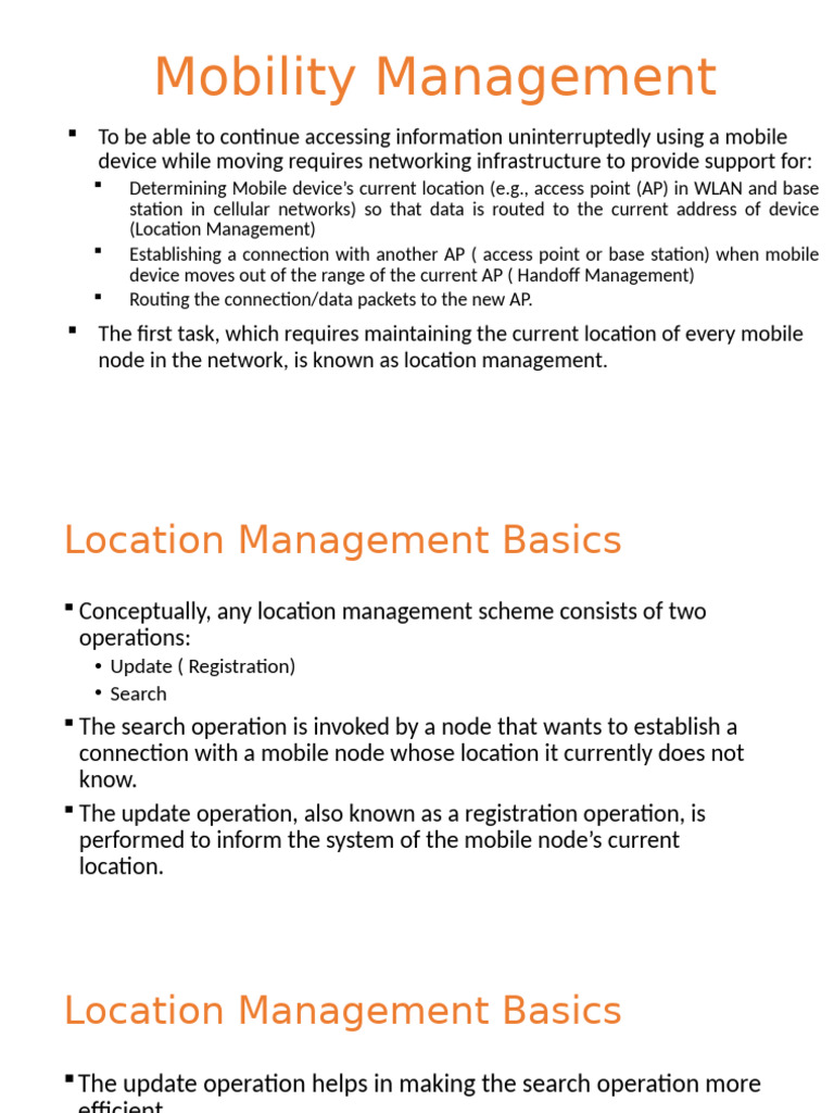 Mobility Management - Presentation | PDF | Internet Protocols ...