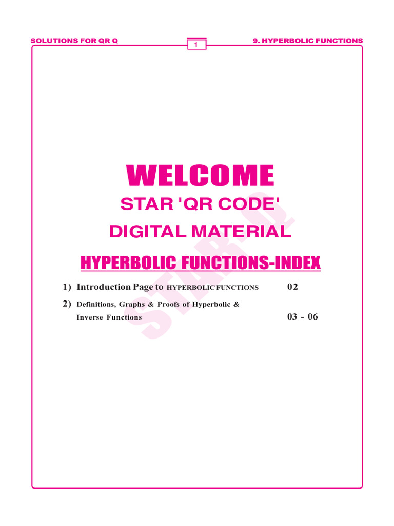 9 Hyperbolic Functions | PDF | Trigonometric Functions | Function (Mathematics)