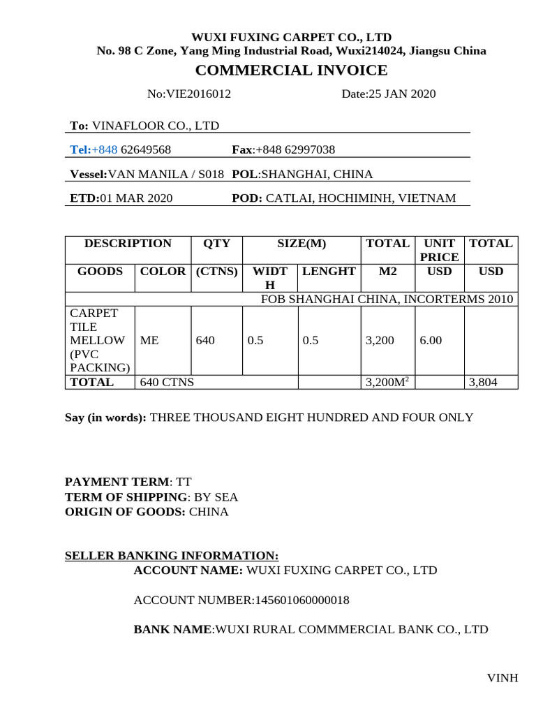 Commercial Invoice 2 | PDF