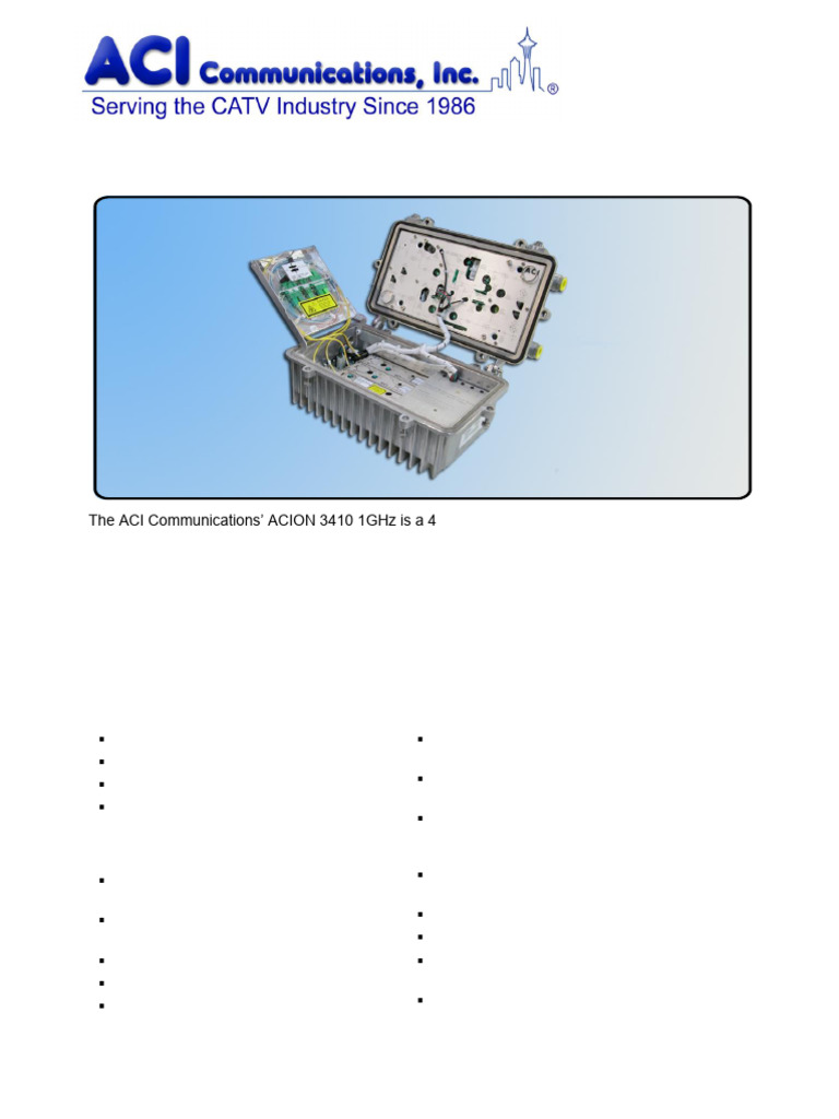 ACION 3410 1002MHz DataSheet RevC 120829 | PDF | Wavelength Division Multiplexing | Computer ...