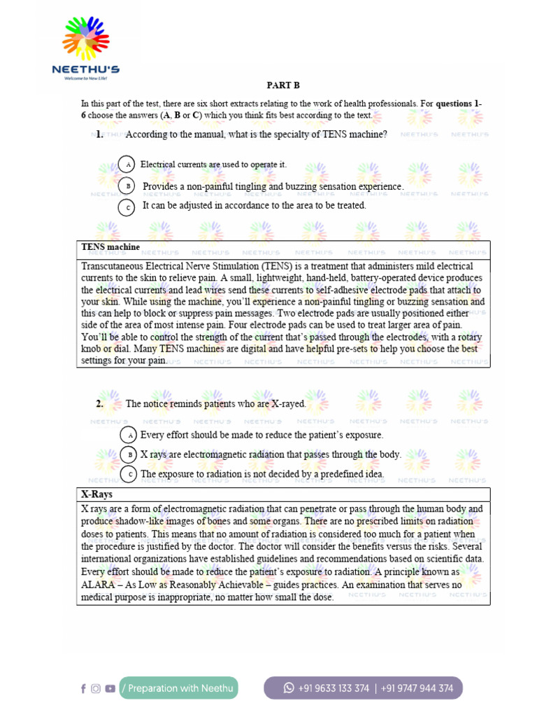 TENS MACHINE - Part B.New | PDF | Breastfeeding | Oxycodone