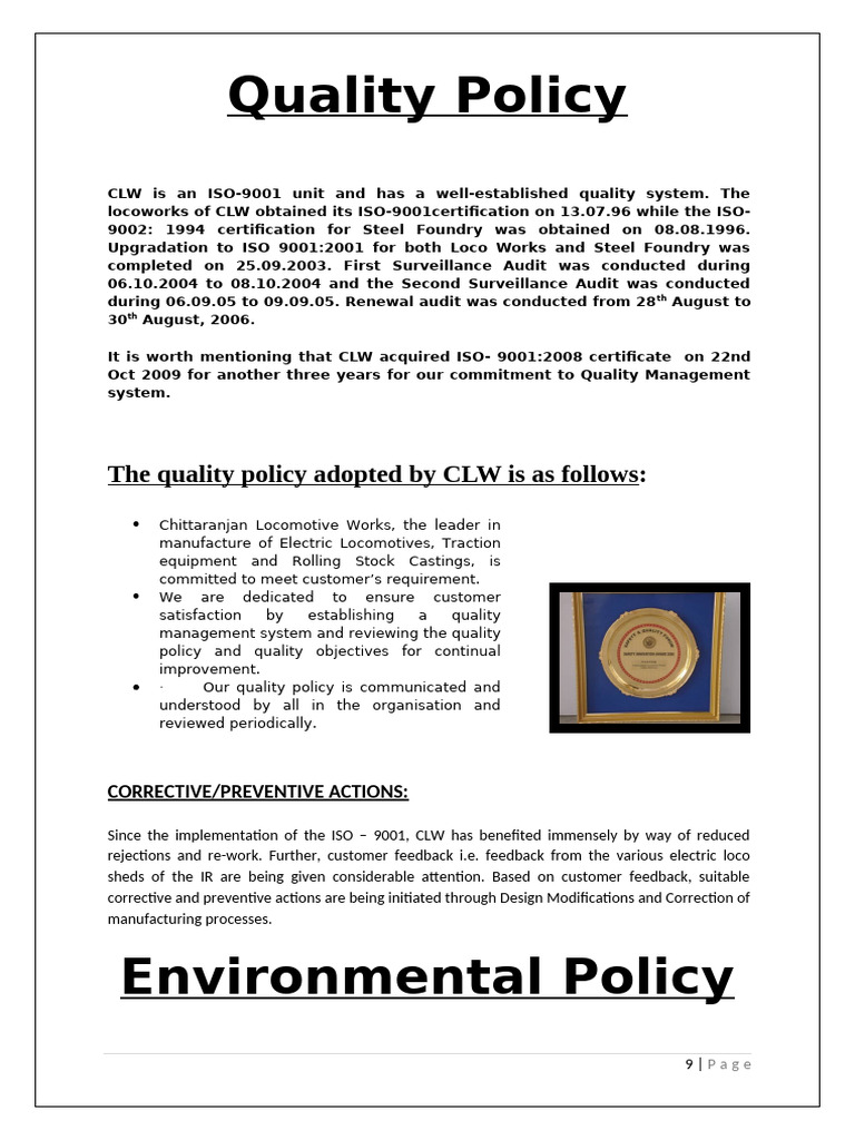 Policies | PDF | Iso 9000 | Environmental Science