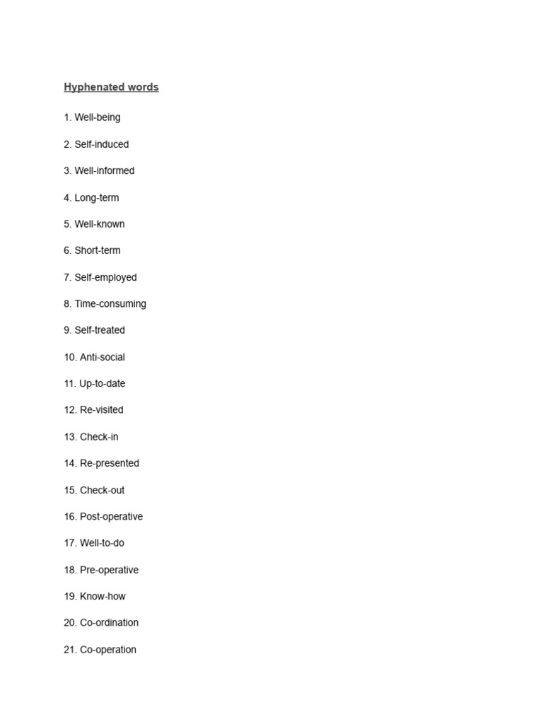Hyphenated Words | PDF