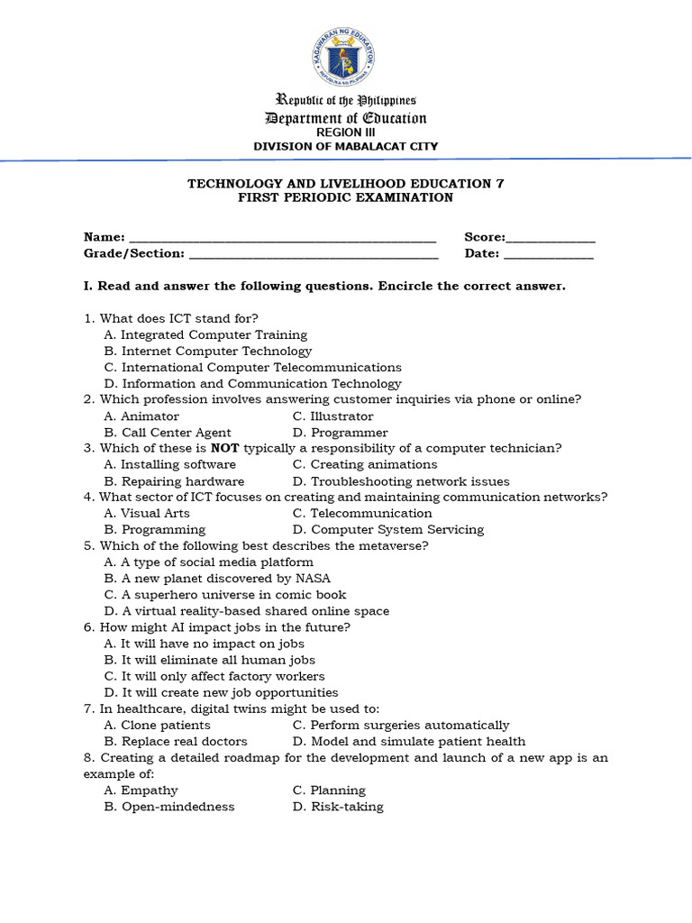 TLE_PT_1st_Grade 7 | PDF | Microsoft Excel | Computing TLE_PT_1st_Grade 7 | PDF | Microsoft Excel | Computing