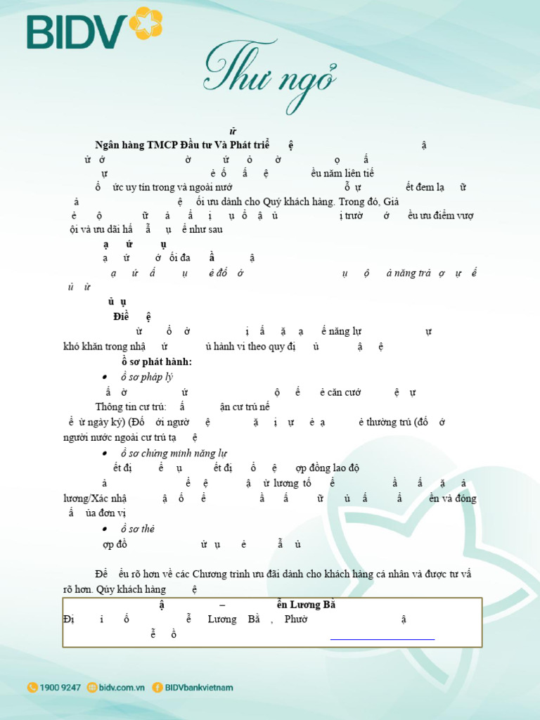 Thu Chao the Tin Dung Kh | PDF