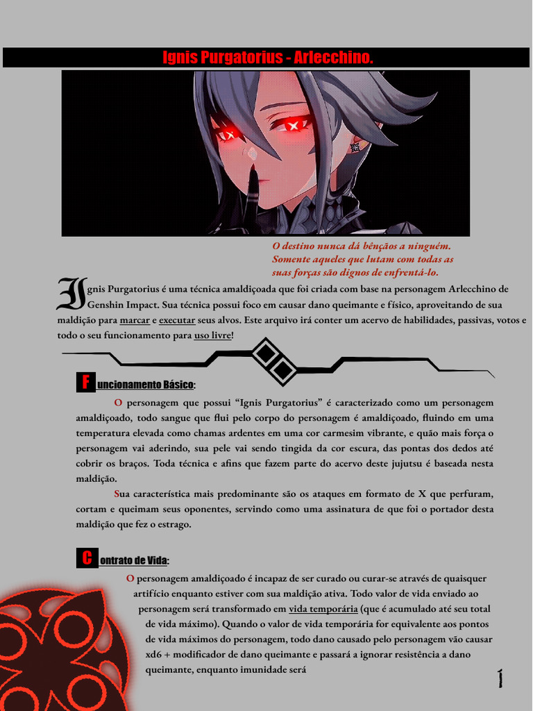 Arlecchino Cursed Tecnique | PDF | Lua | Vida