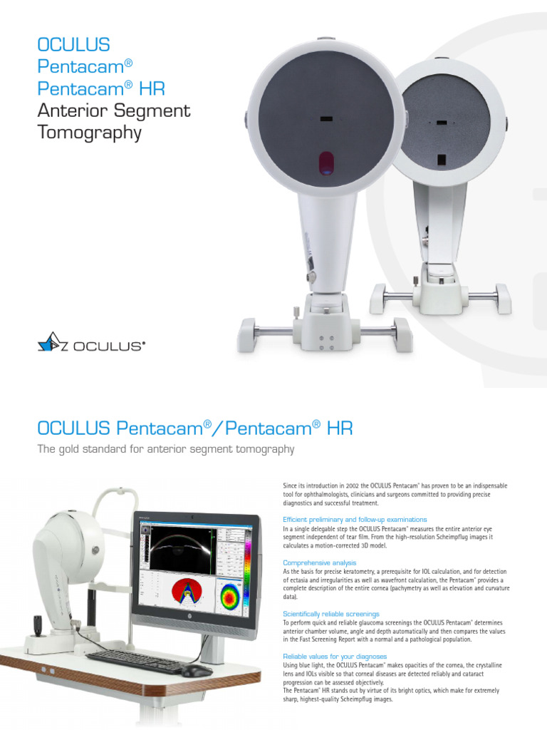 Brochure OCULUS Pentacam HR EN LowRes | PDF | Cornea | Eye