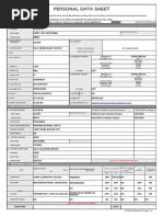 Personal Data Sheet 2023 Template | PDF