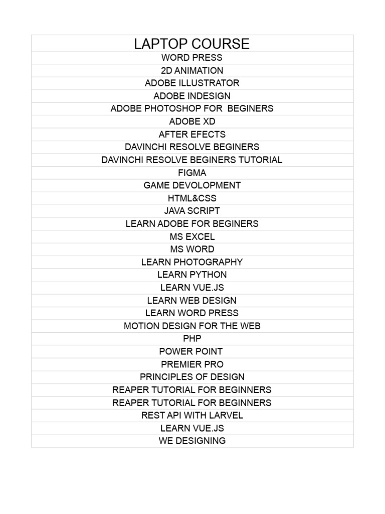 Laptop Course | PDF