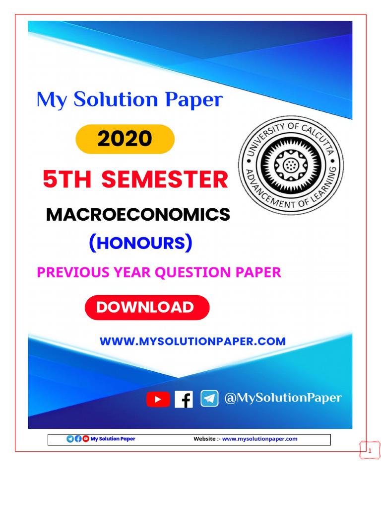 2020 (H) Macroeconomics 5th Semester Question Paper by My Solution Paper | PDF
