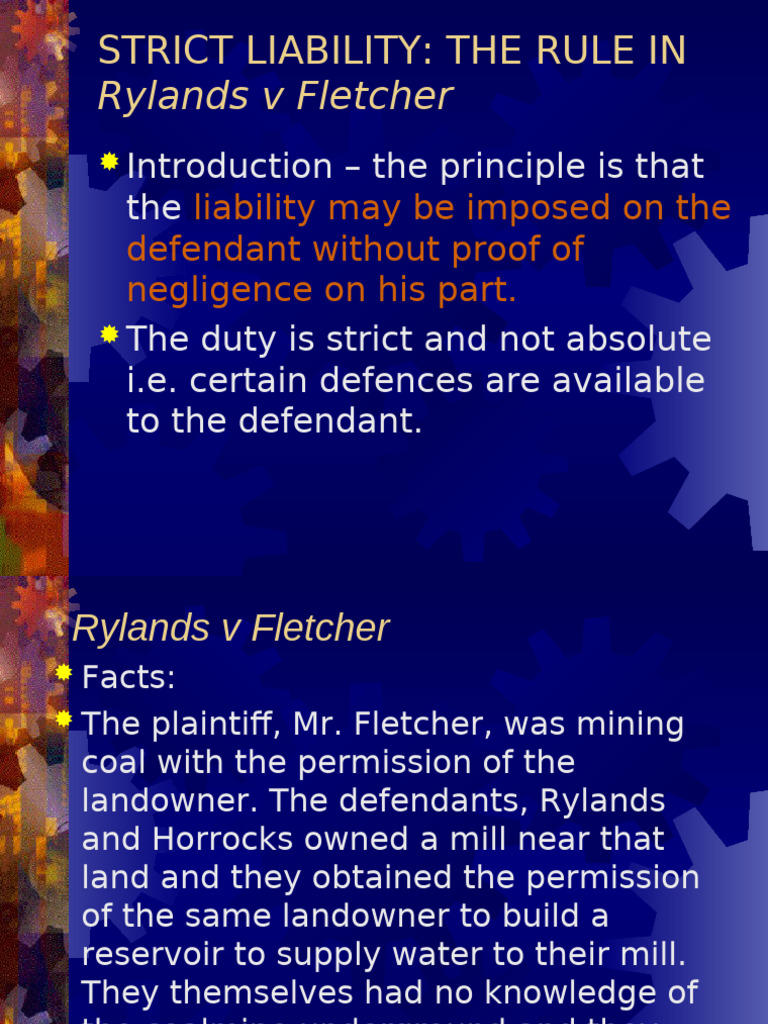 STRICT LIABILITY | PDF | Common Law | Private Law STRICT LIABILITY | PDF | Common Law | Private Law