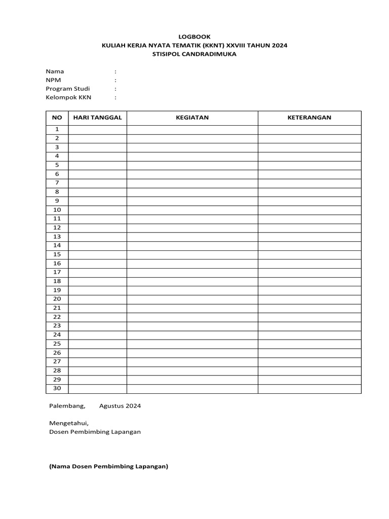 Logbook Harian Individu(1) | PDF