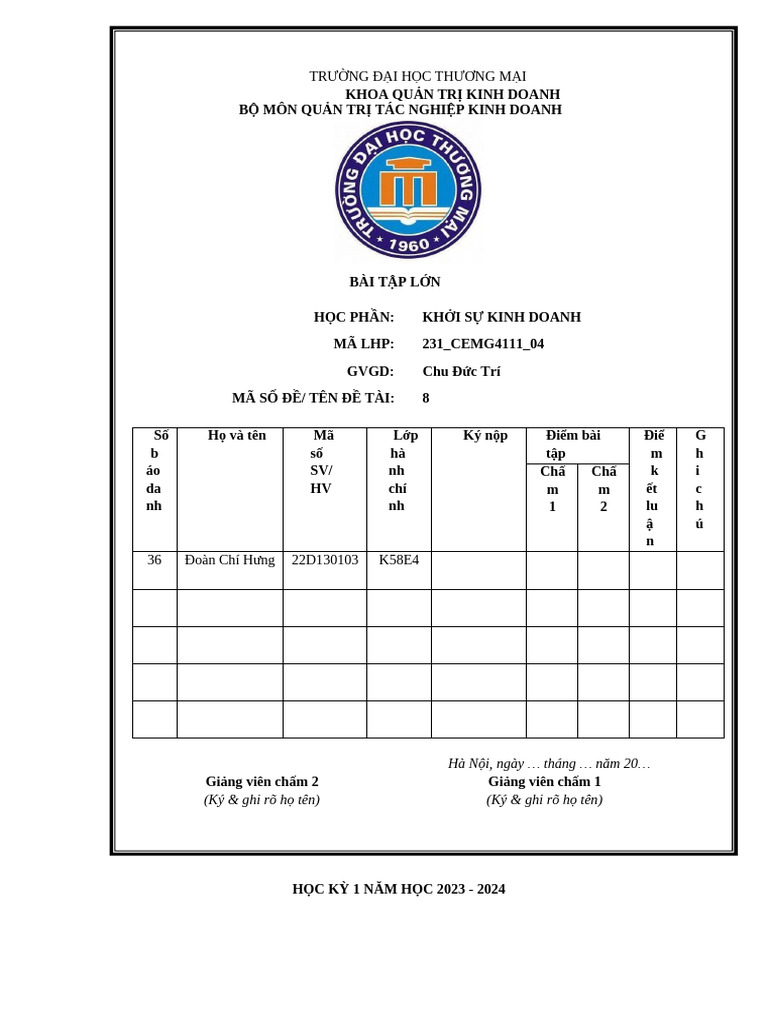 BT L N KSKD CHÍ HƯNG Final | PDF