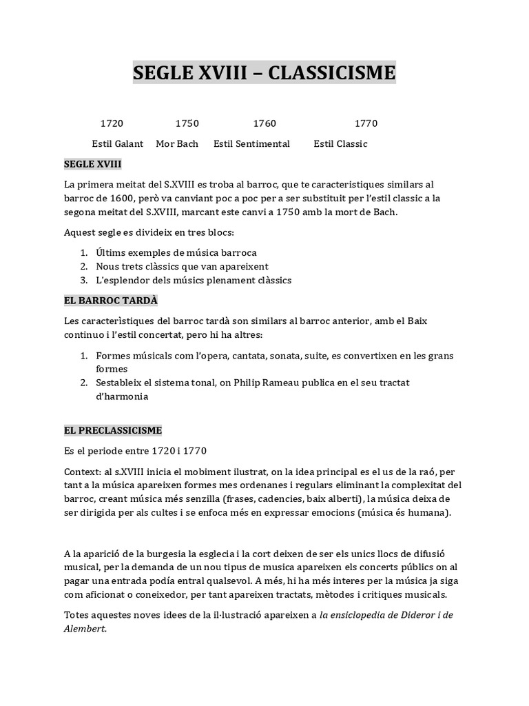 Apunts Classicisme | PDF