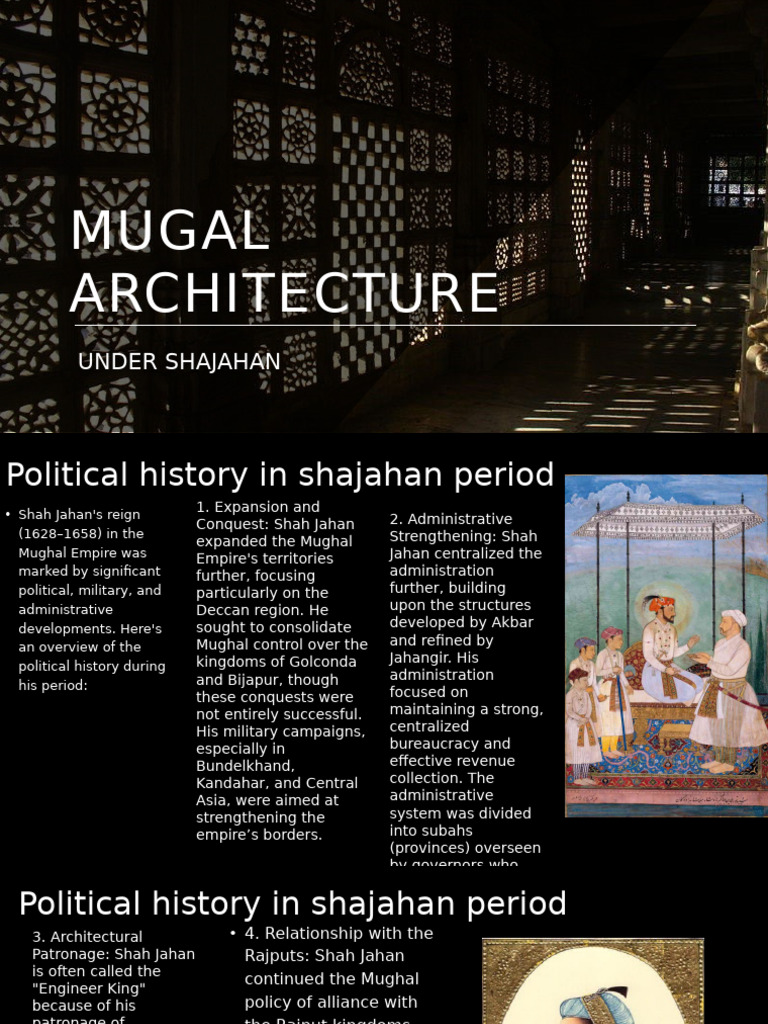 History Unit 5 Shajahan | PDF | Mughal Empire