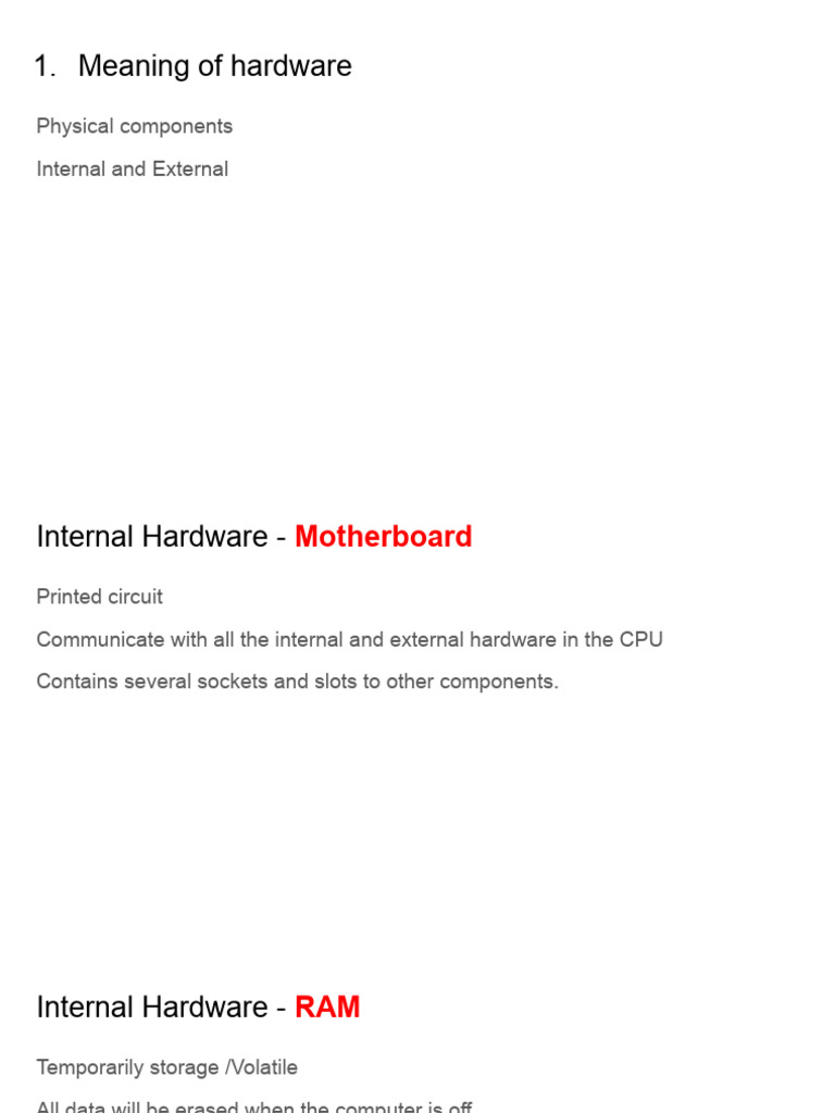 Internal Hardware | PDF