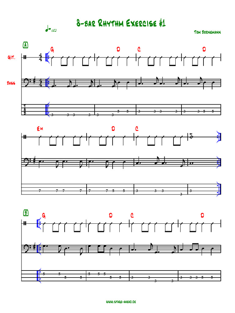 WORKSHEET 8 Bar Rhythm Exercise #1 | PDF