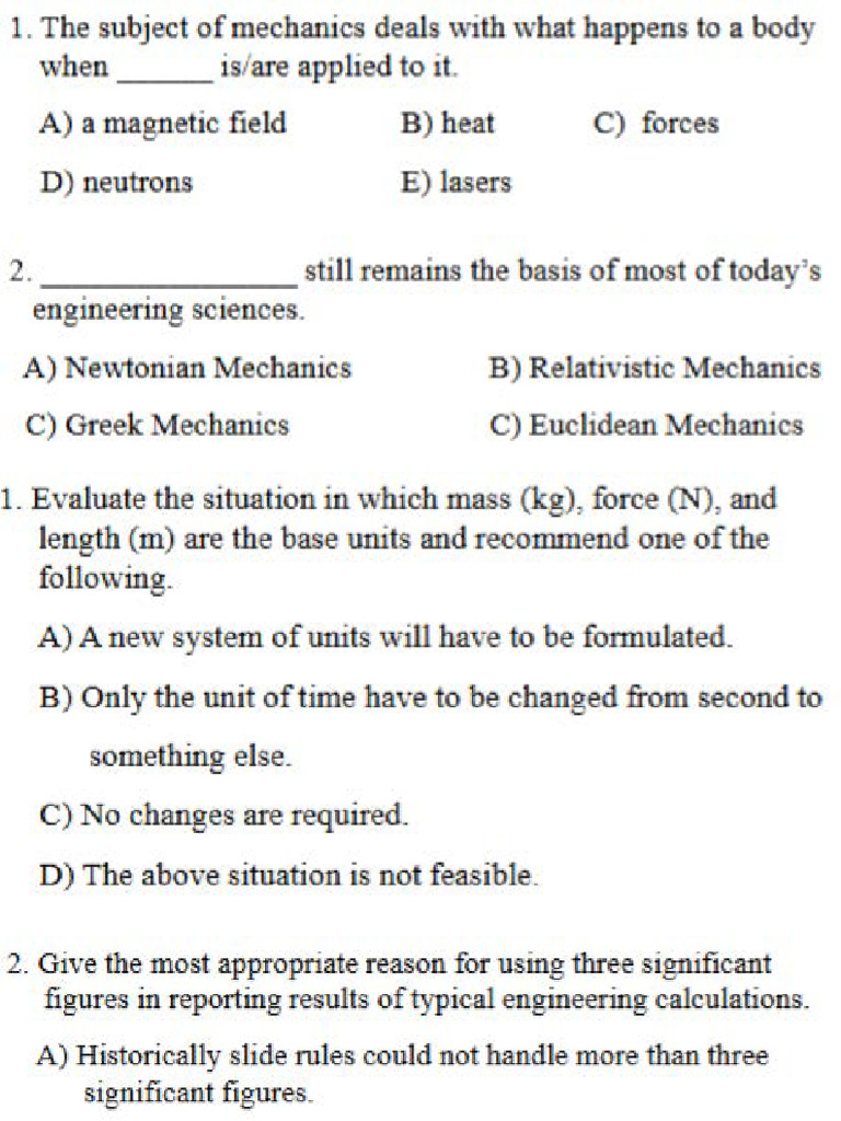 Statics Questions | PDF