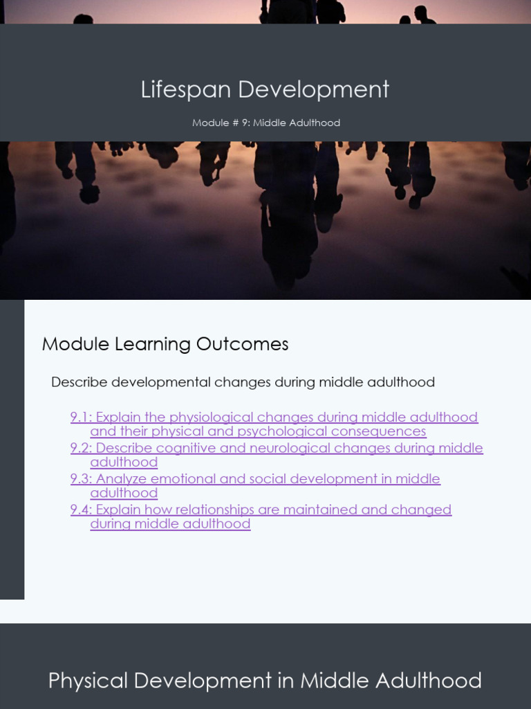 Understanding Middle Adulthood Changes | PDF | Remarriage | Menopause